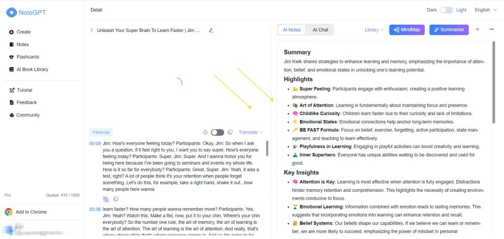 新手指南 | 如何使用NoteGPT工作台