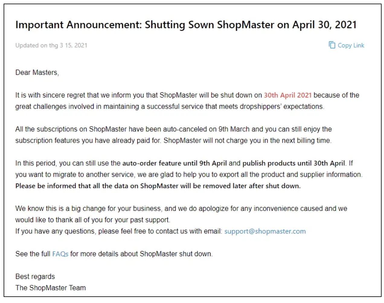 Discover Top 11 Shopmaster Alternatives After Shut Down