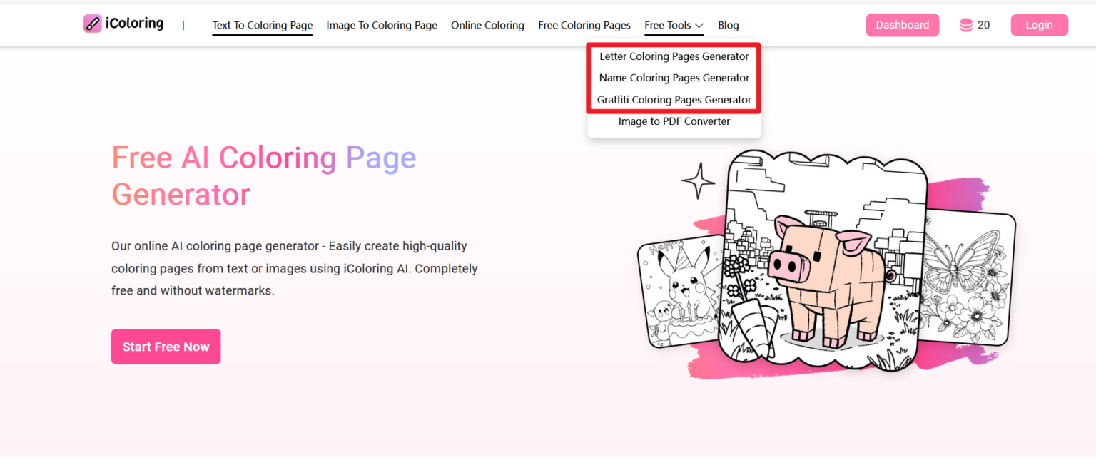 How to generate a cars coloring book with iColoring.ai