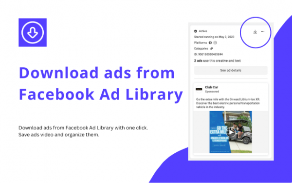 Save and Download Ads from Facebook Ad Library