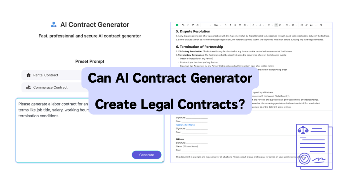 Can Ai Contract Generator Create Legal Contracts