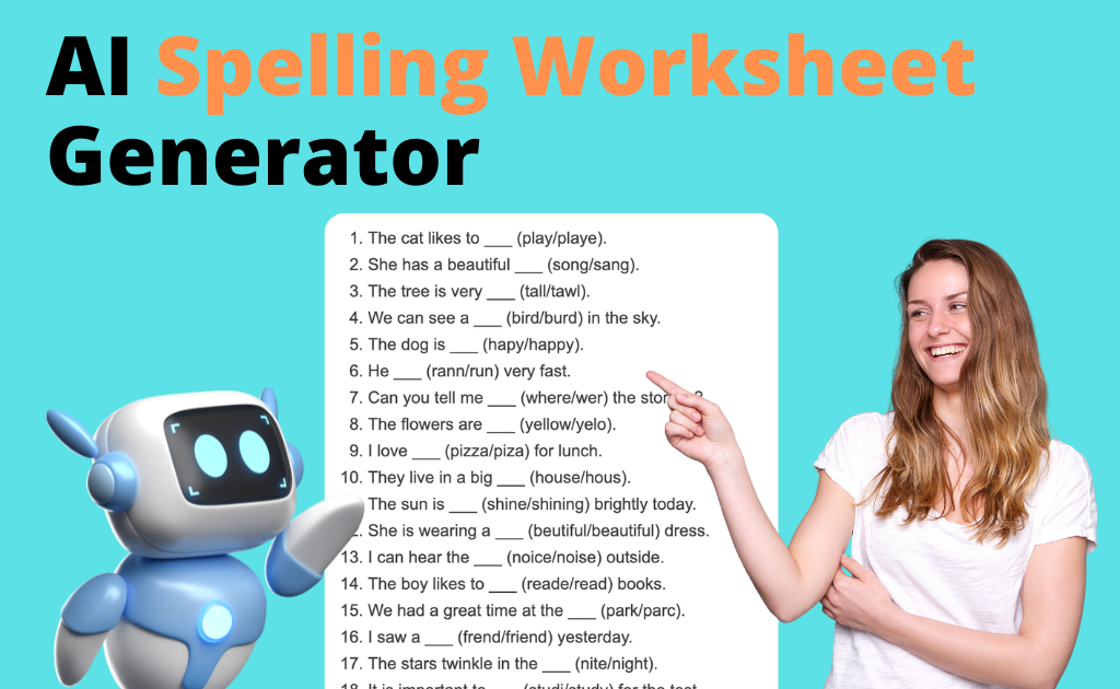AI Spelling Worksheet Generator - Free Online, No Sign-up