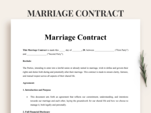 Marriage Contract Template: Download & Guide