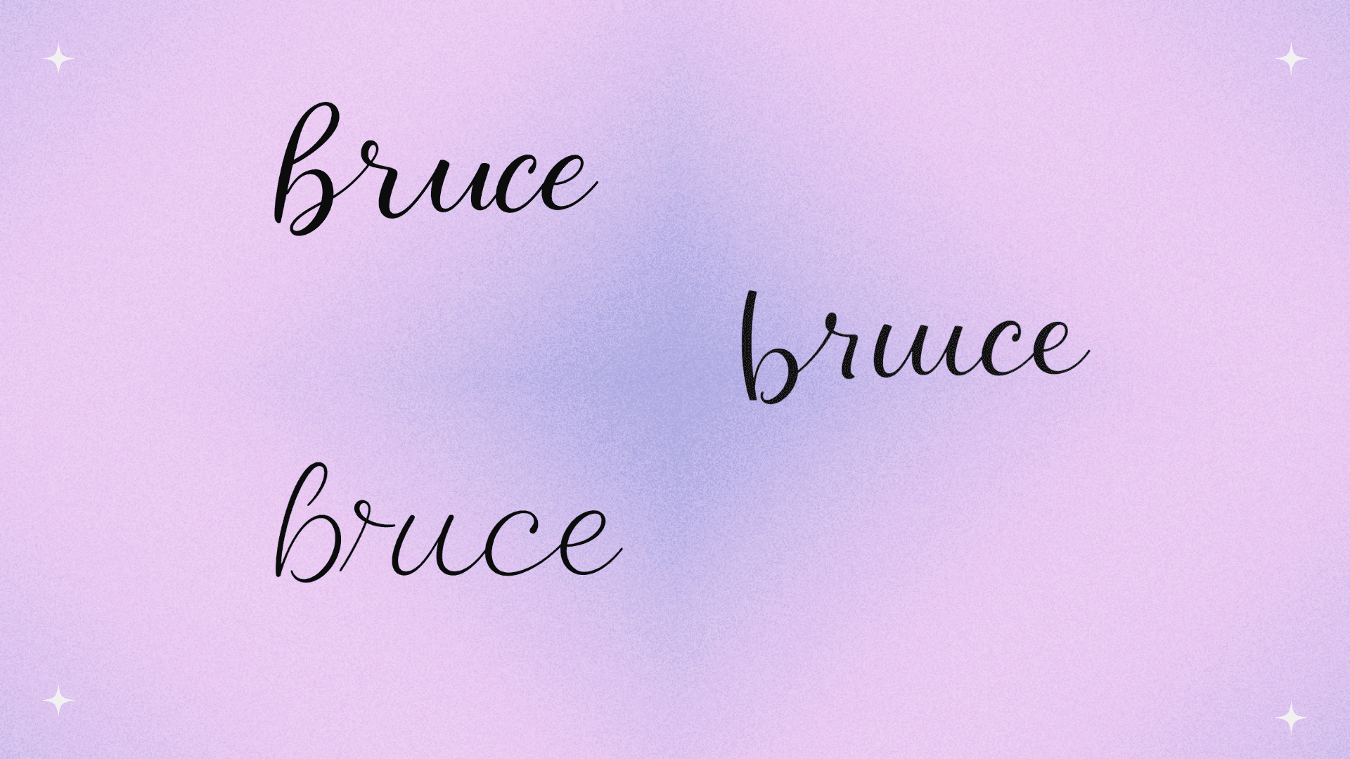Handwriting Styles Fancy Way to Write the Name Bruce