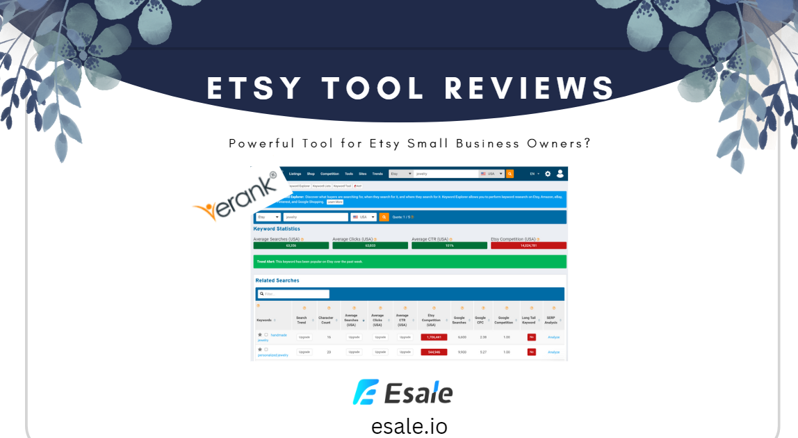 eRank Review: A Powerful Tool for Etsy Small Business Owners?