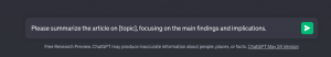 Article Summarizer - Use ChatGPT to Summarize an Article
