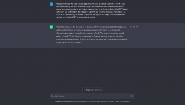 Article Summarizer - Use ChatGPT to Summarize an Article
