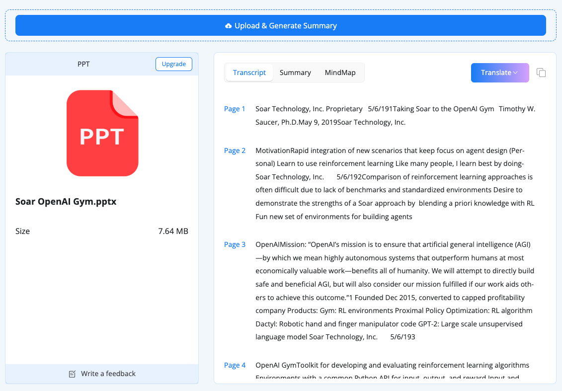 PPT Summary with ChatGPT – Online Summarizing Tool