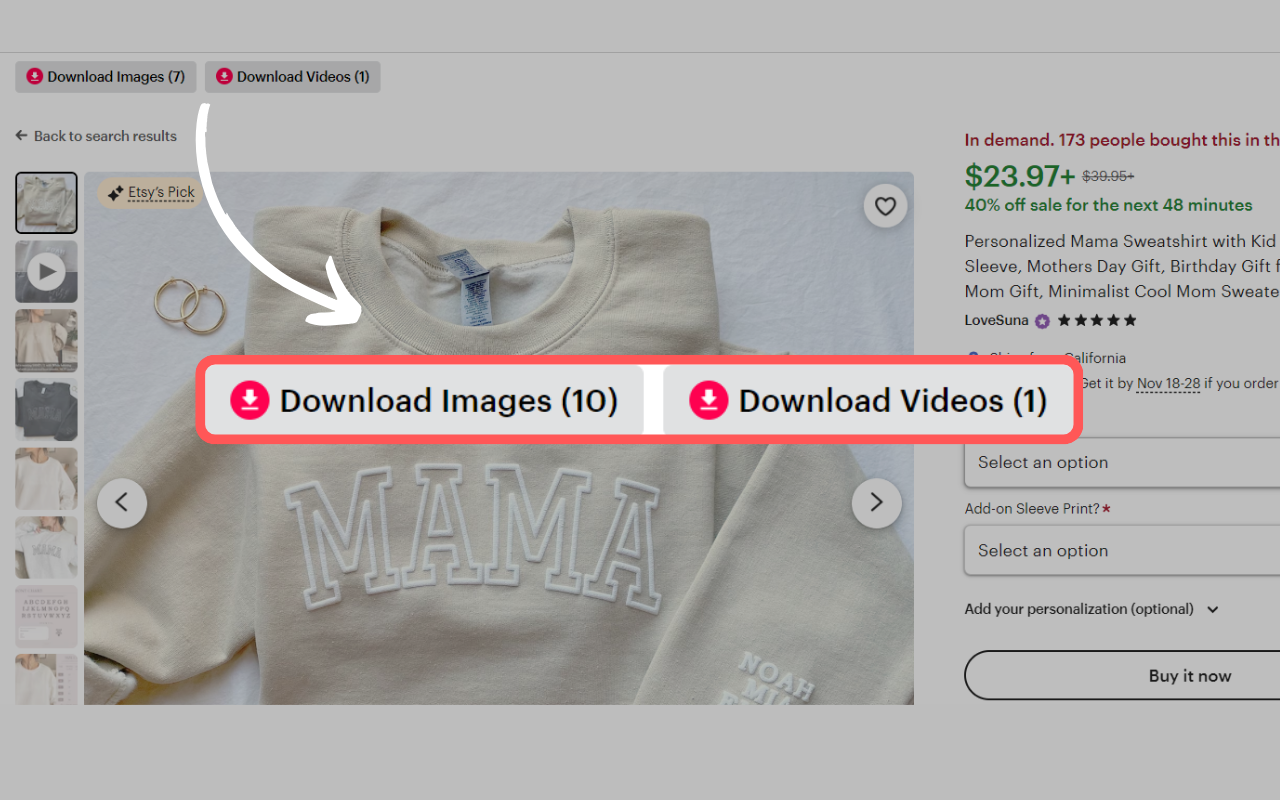 Etsy Downloader - Download and Save Etsy Video and Image